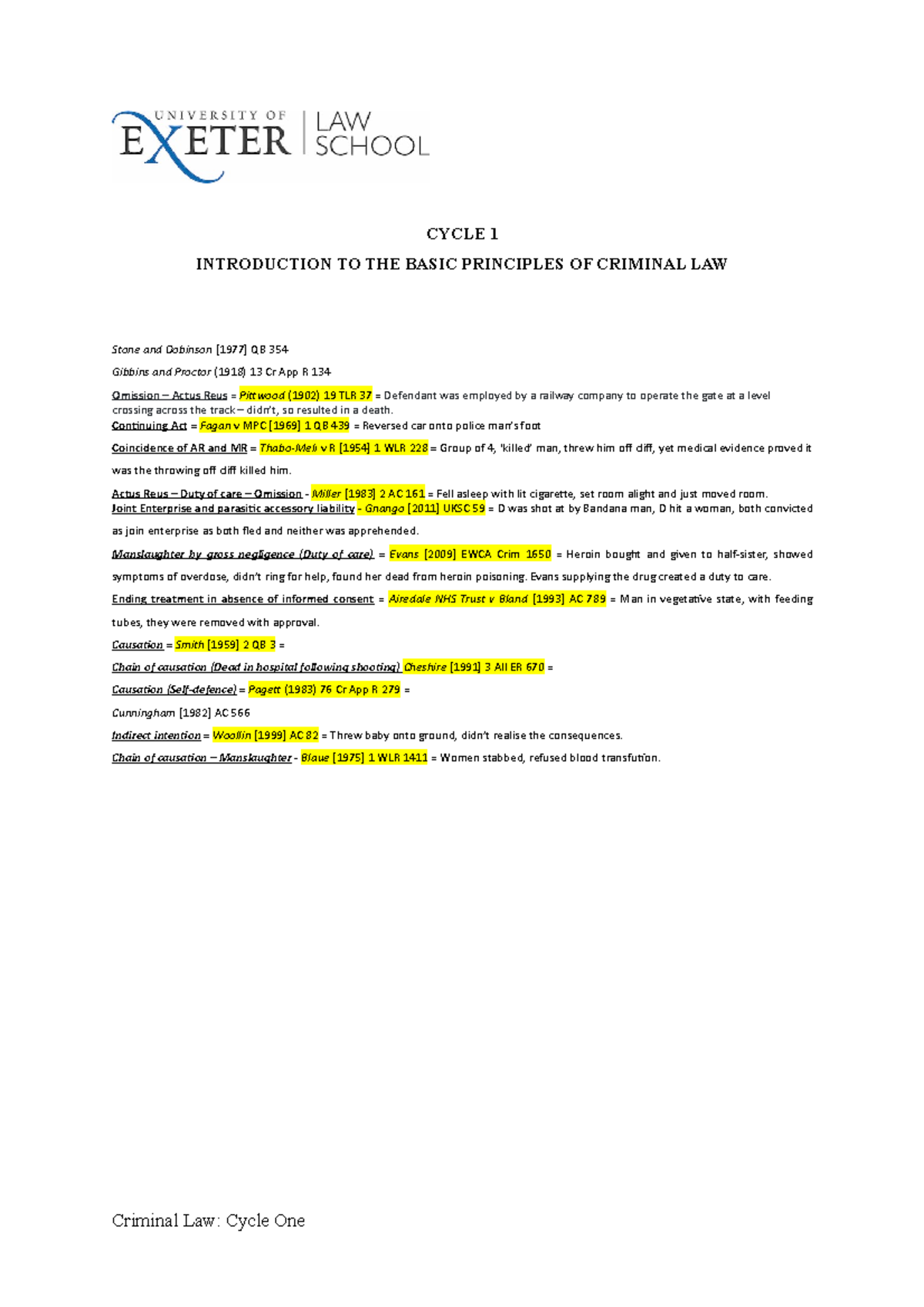 Cases for Intro to principles - CYCLE 1 INTRODUCTION TO THE BASIC ...