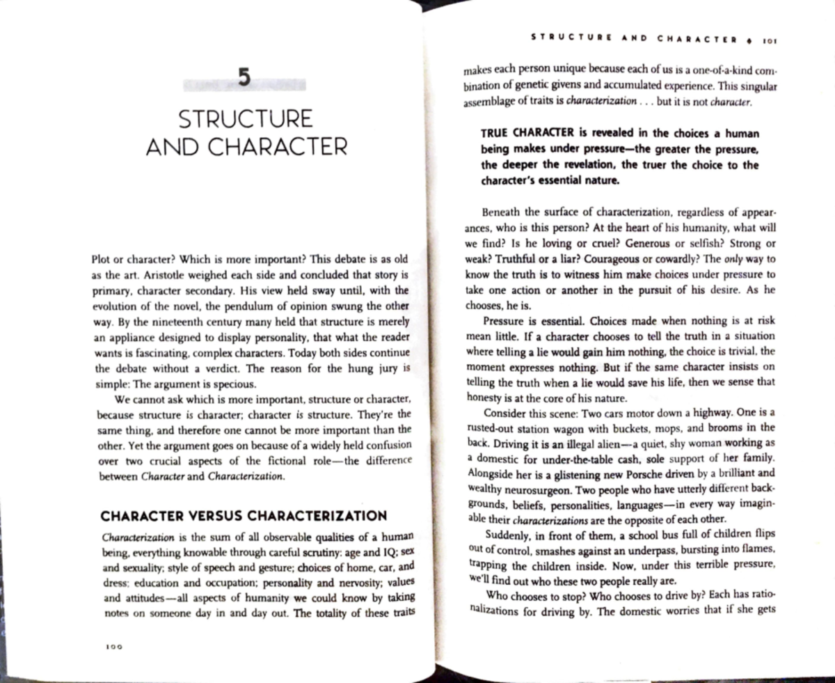 structure and character arc - 5 STRUCTURE AND CHARACTER ####### Pl ot ...