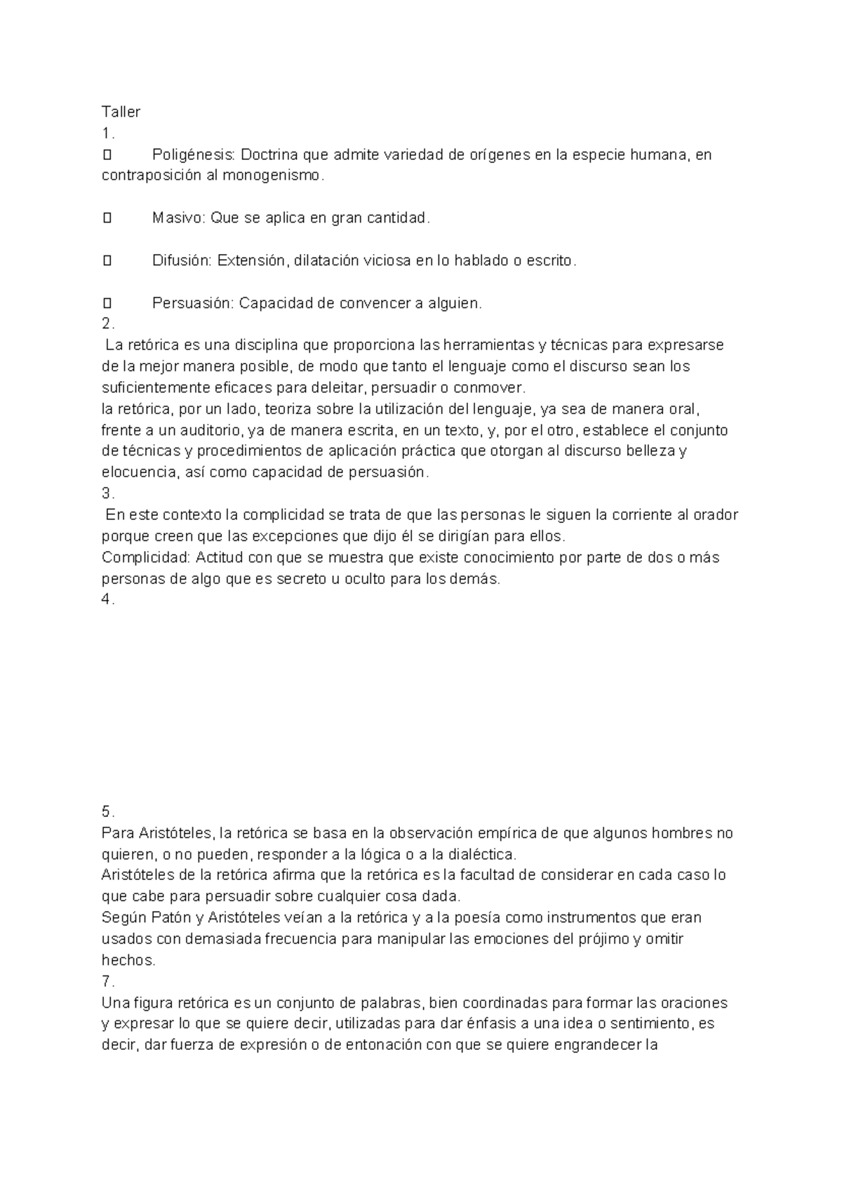 Documento sin título (12) - Taller 1. ฀ Poligénesis: Doctrina que ...