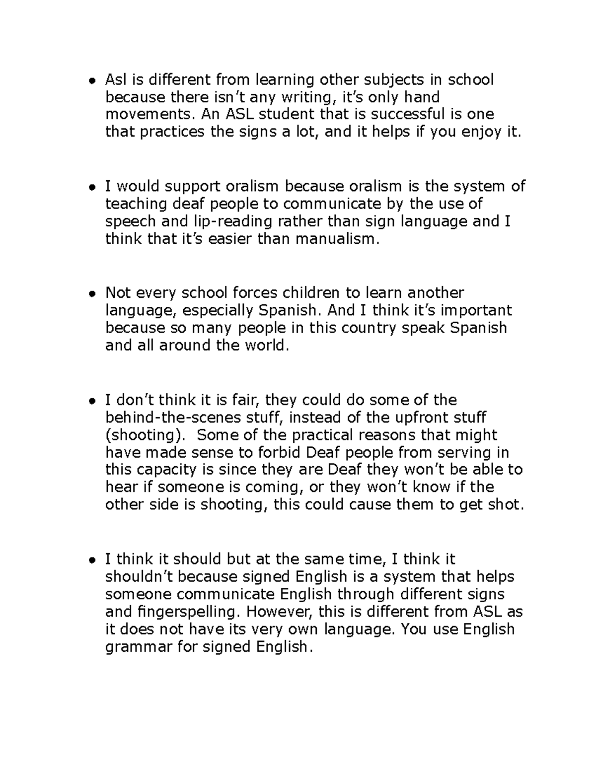 School is in Session Unit 4 Activity 1 ASL - Asl is different from ...