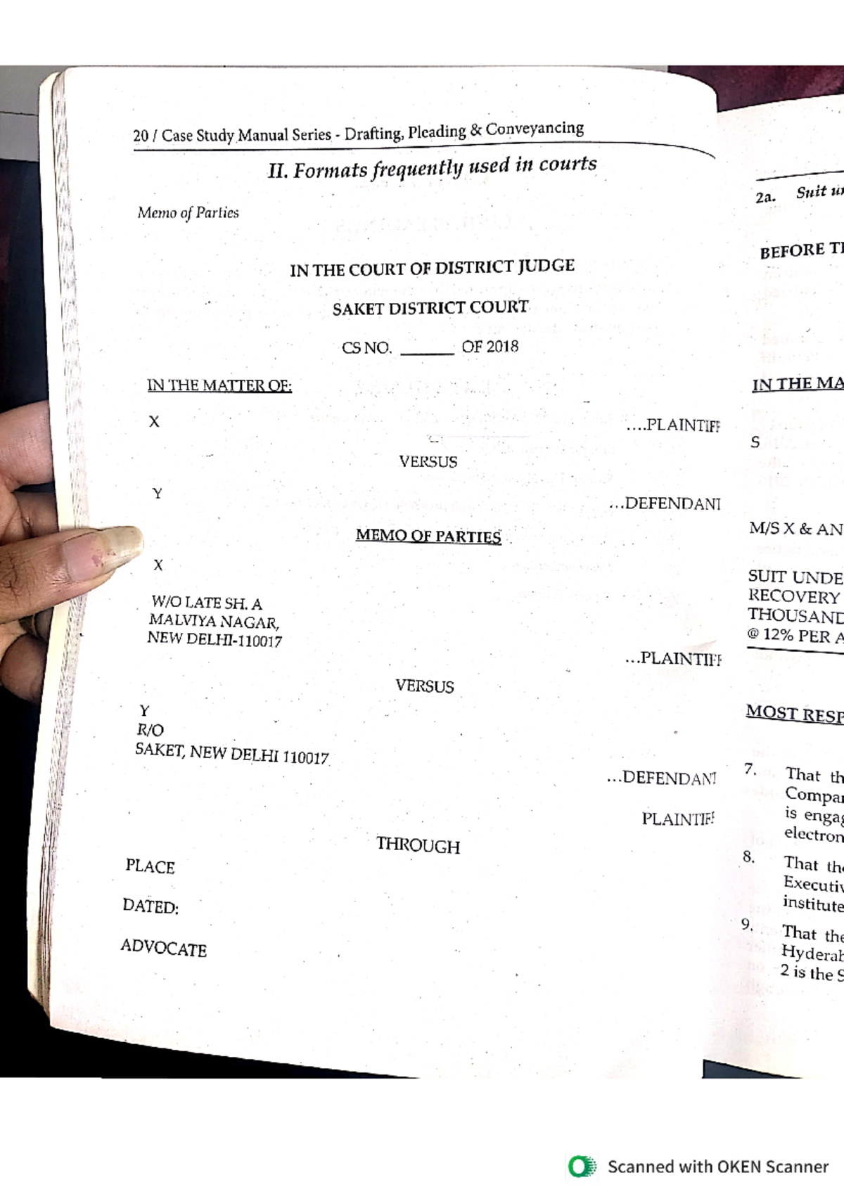 Case Material for DPC - 20 Case Study Manual Series Drafting, Pleading ...