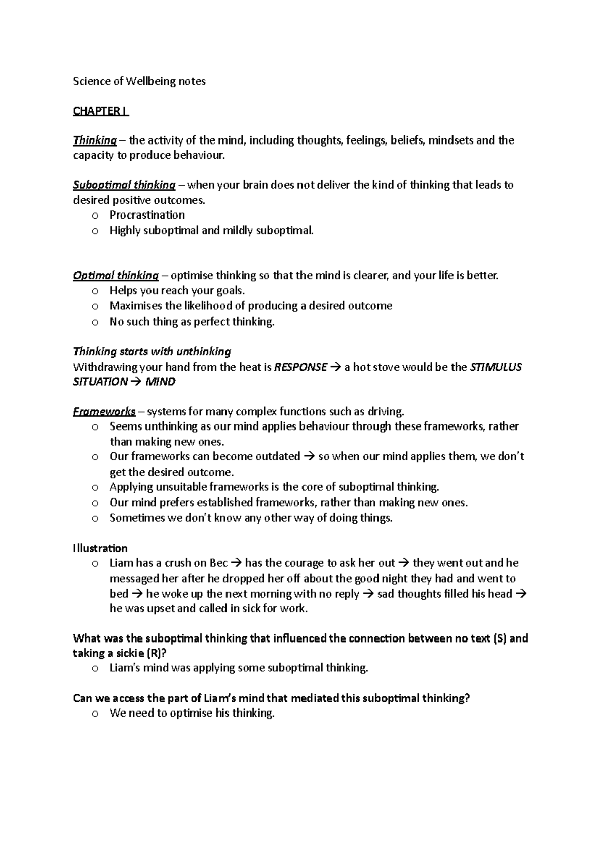 Science of Wellbeing notes - Science of Wellbeing notes CHAPTER I ...