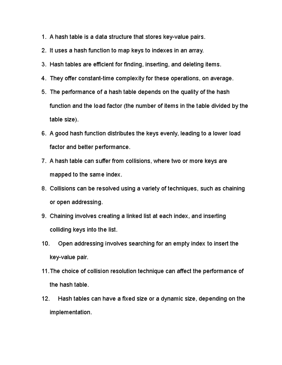 Hash Tables - A hash table is a data structure that stores key-value ...