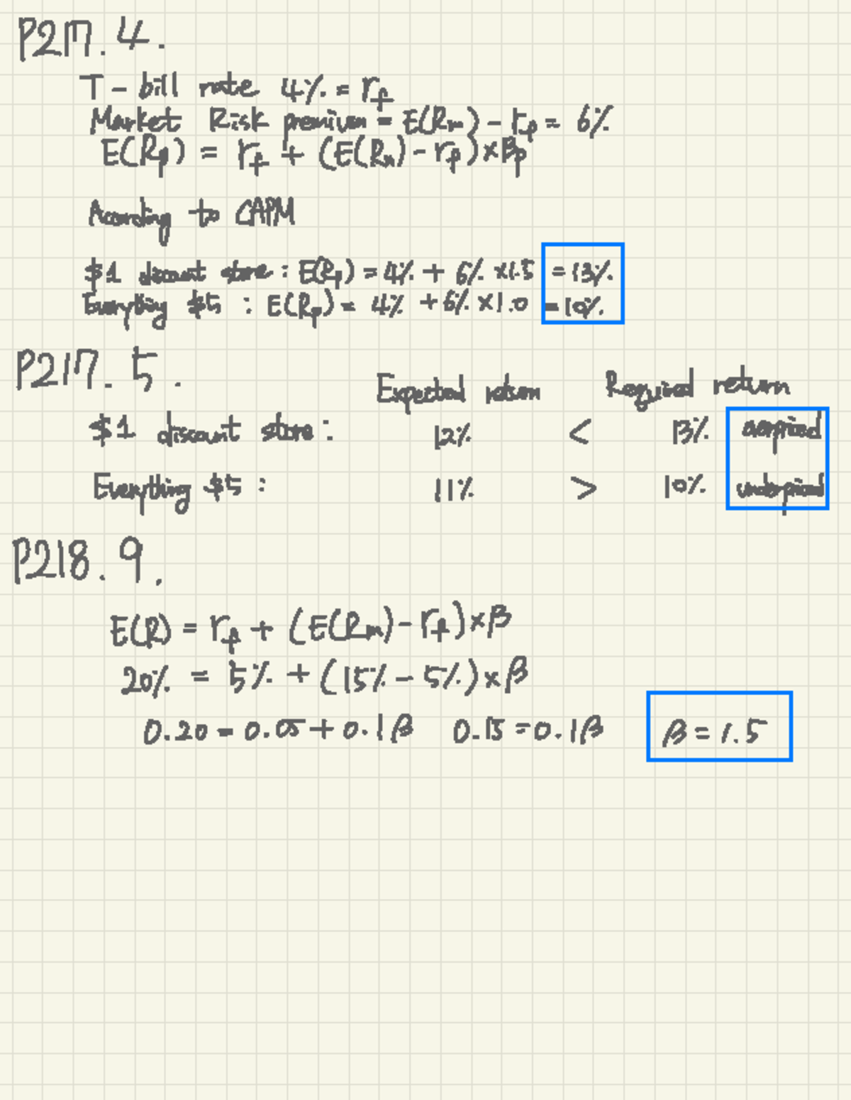 Chapter 7 Homework - It`s a basic course of Invest Theory - P 2117. 4 T ...