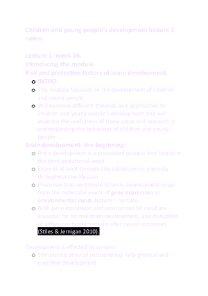 Children development lecture 4 p1 - Children and young peoples ...