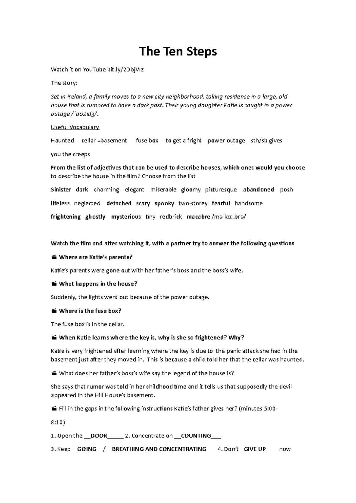 The Ten Steps - Ejercicios de INglés para practicar - The Ten Steps ...