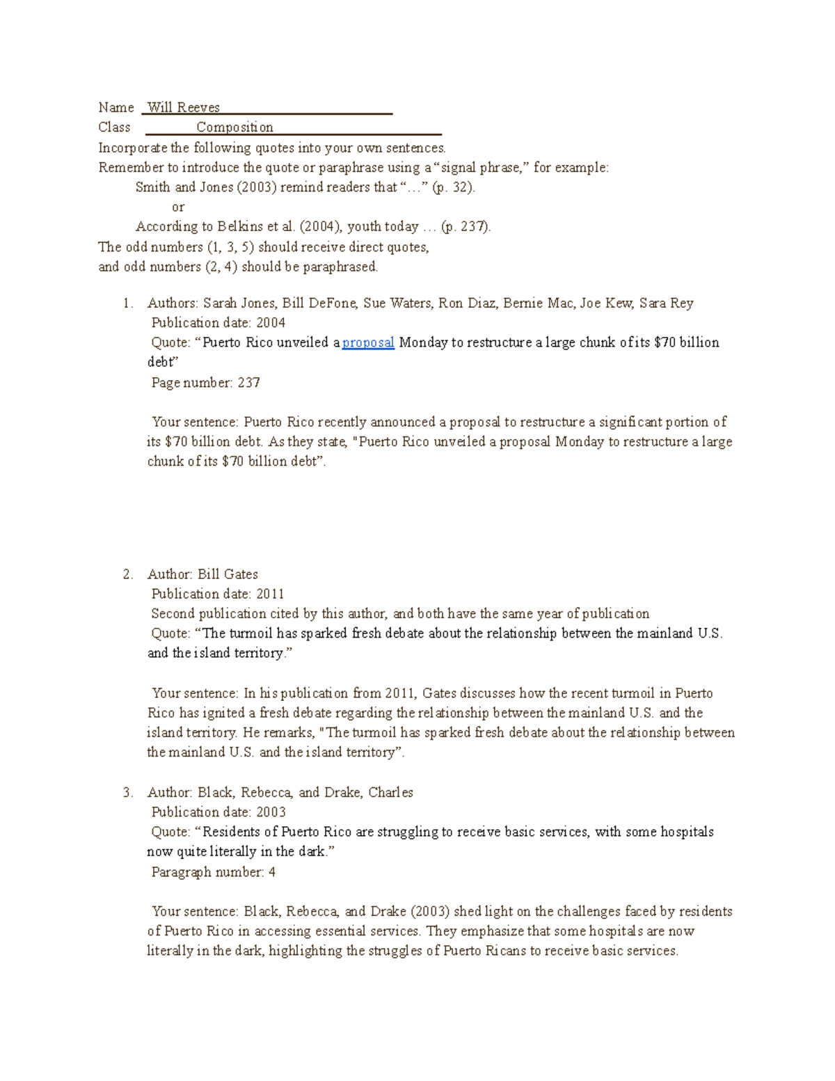 Will Reeves 233333 - Name Will Reeves Class Composition Incorporate the ...