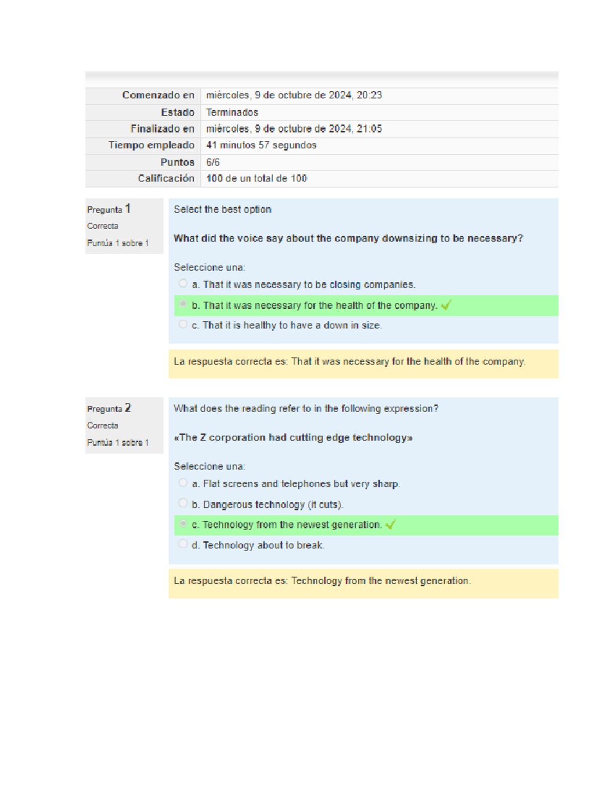 Assignment 7 Quiz company downsizing - Comenzado en miércoles, 9 de octubre de 2024, 20:23 ...