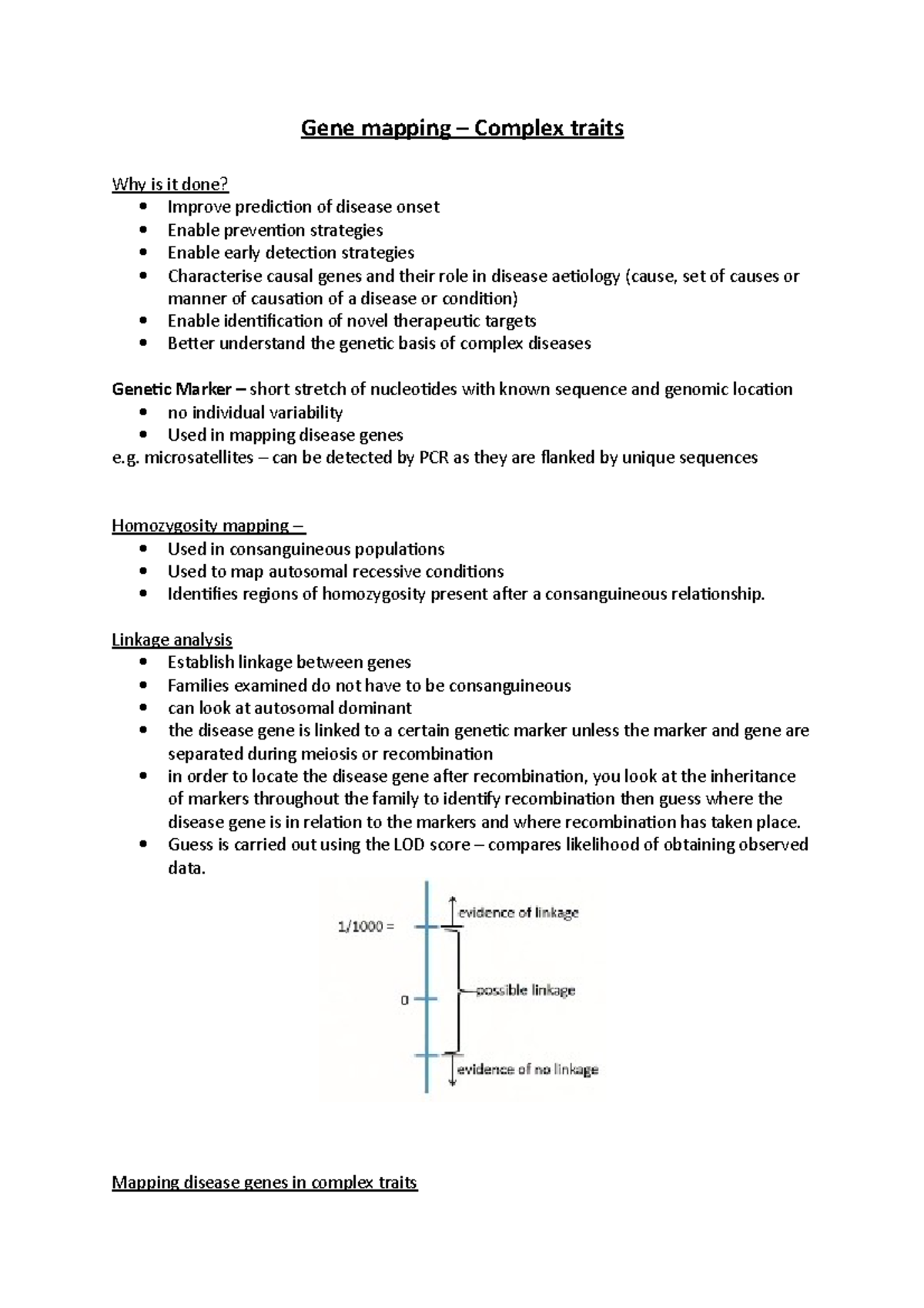 Gene mapping - Taught by Prof Jayne Dennis - Gene mapping Complex ...
