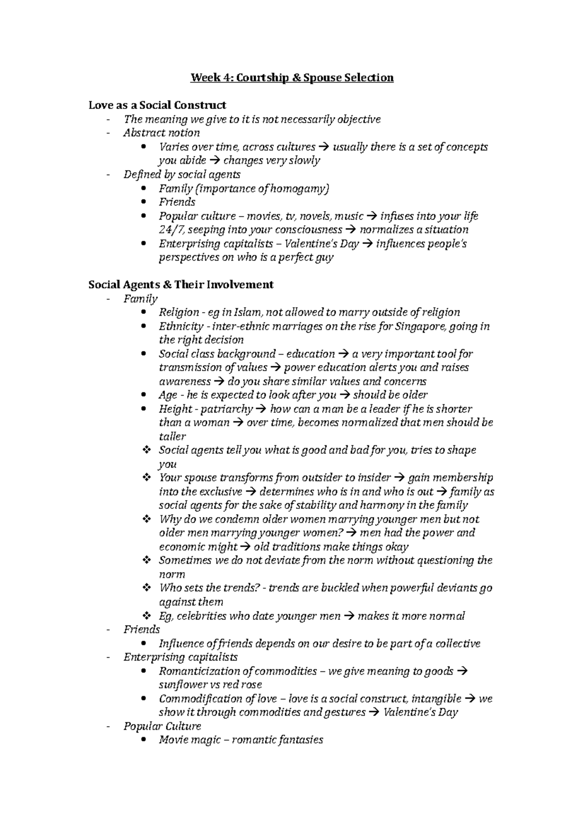 Week 4: Courtship & Partner Selection - Week 4: Courtship & Spouse ...
