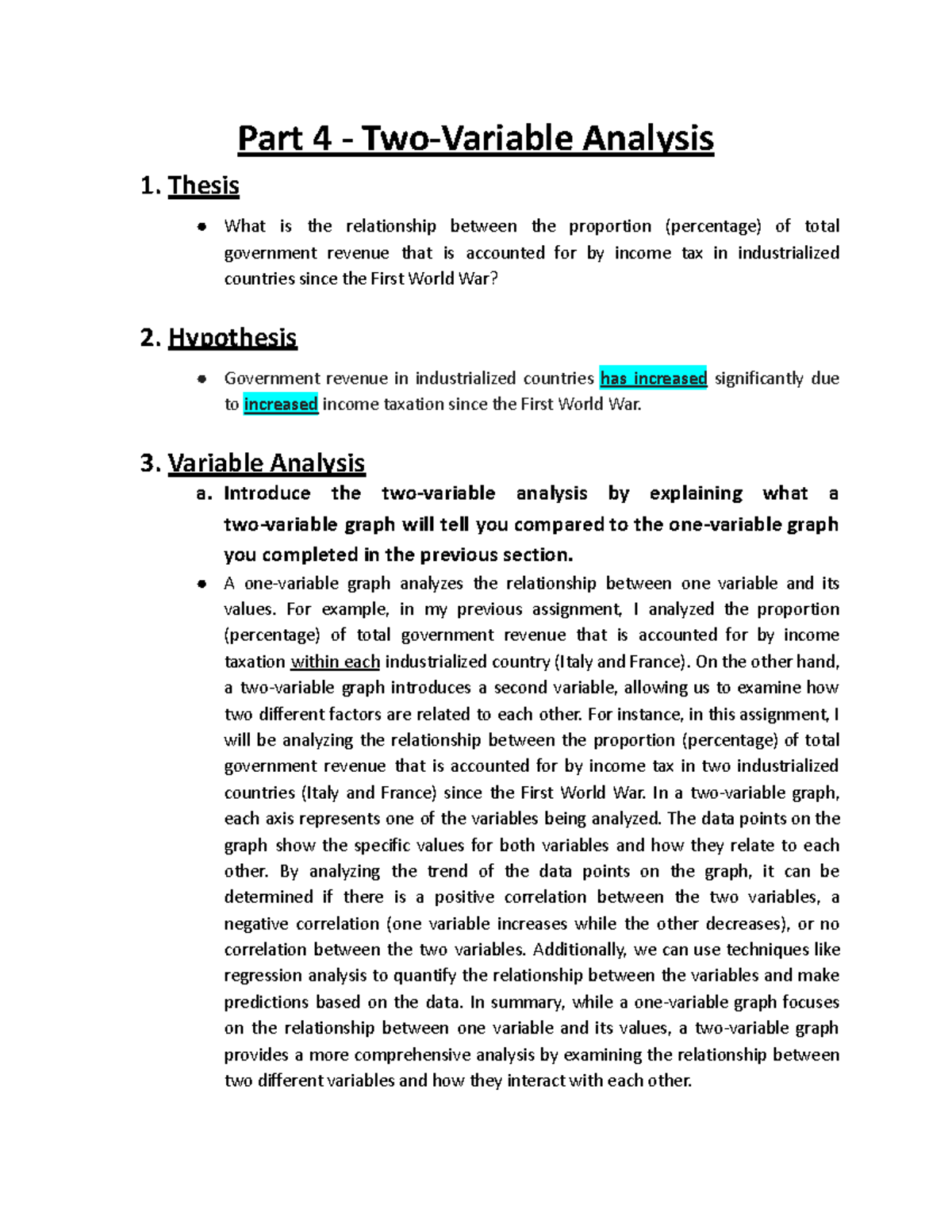 Copy of Joshua Kolawole - Part 4 - Two Variable Analysis - Part 4 - Two-Variable Analysis 1 ...