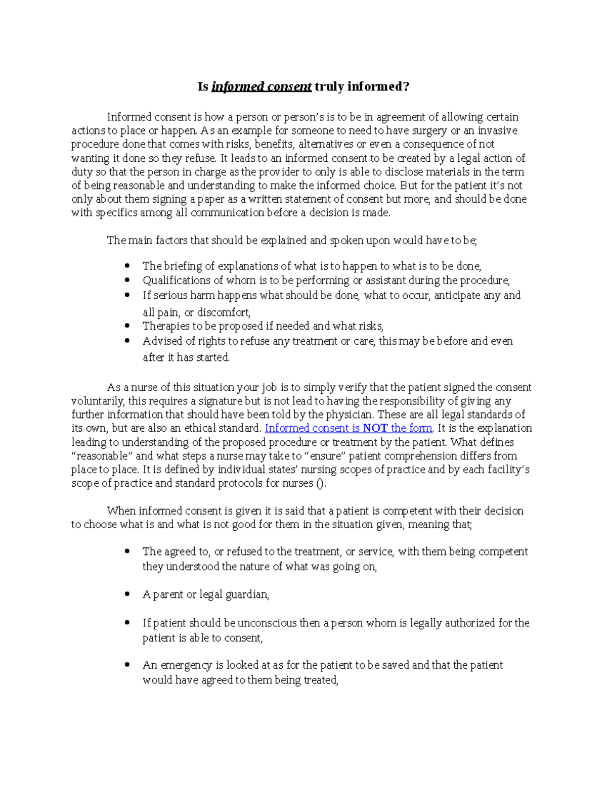 Week 2 Research - Is informed consent truly informed? Informed consent ...