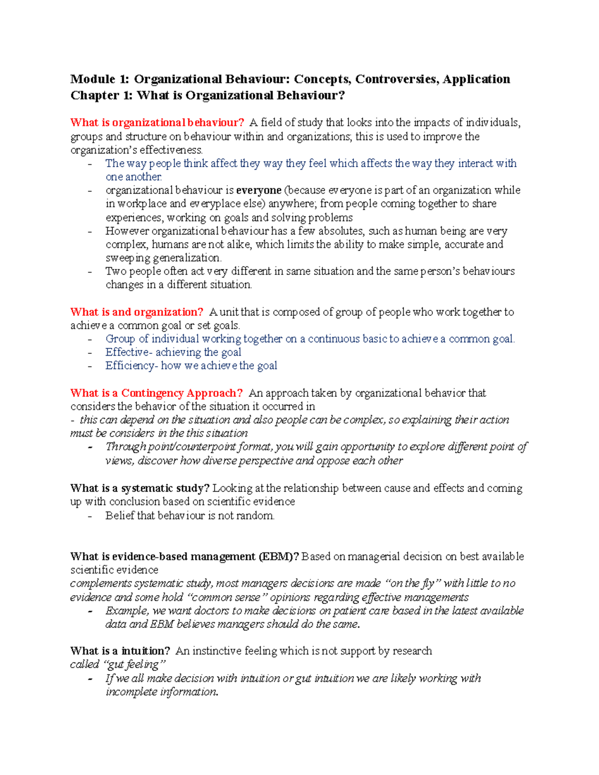 HRPD-702 Contemporary OB - Module 1: Organizational Behaviour: Concepts ...