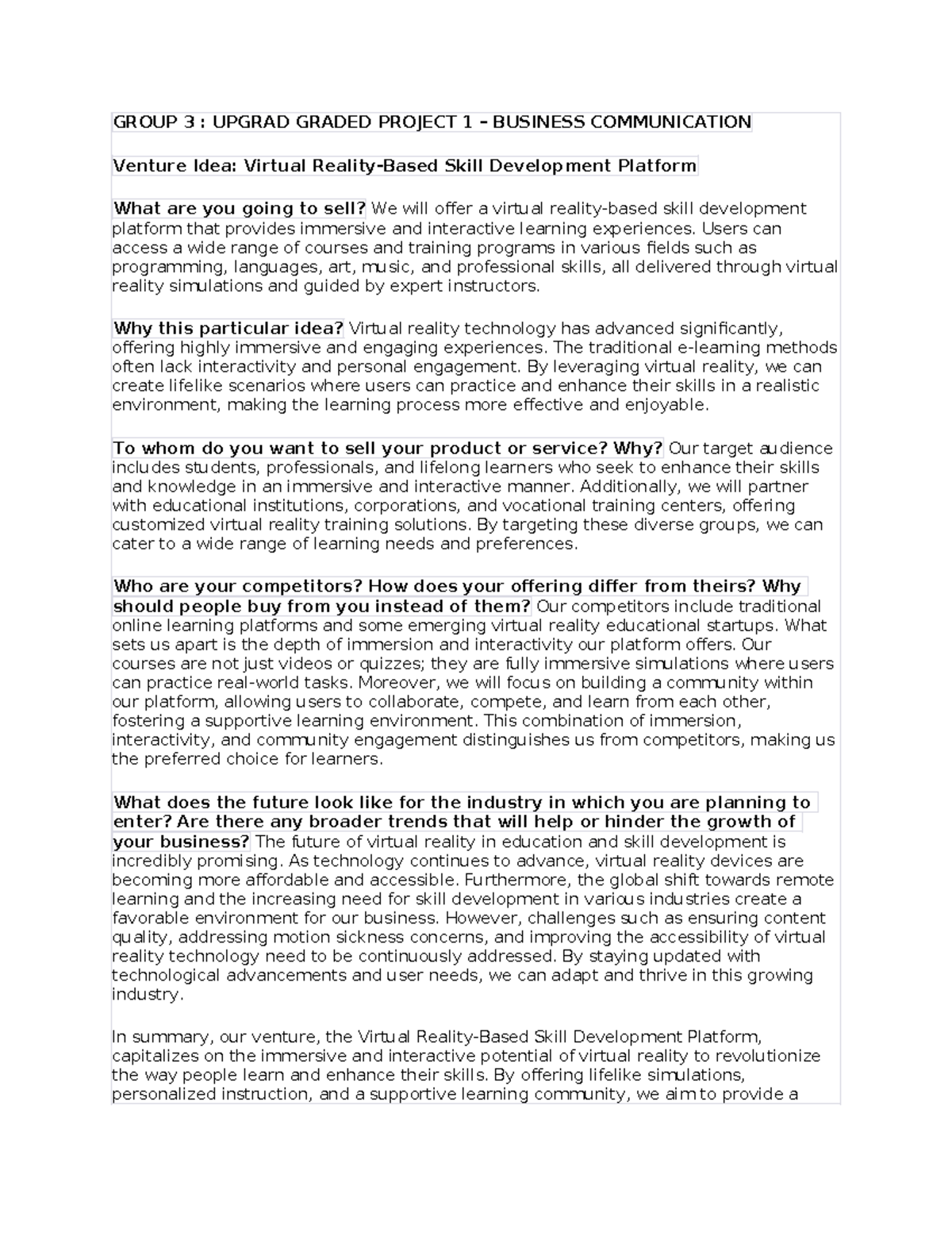 Group 3 Venture Idea Akash - GROUP 3 : UPGRAD GRADED PROJECT 1 ...