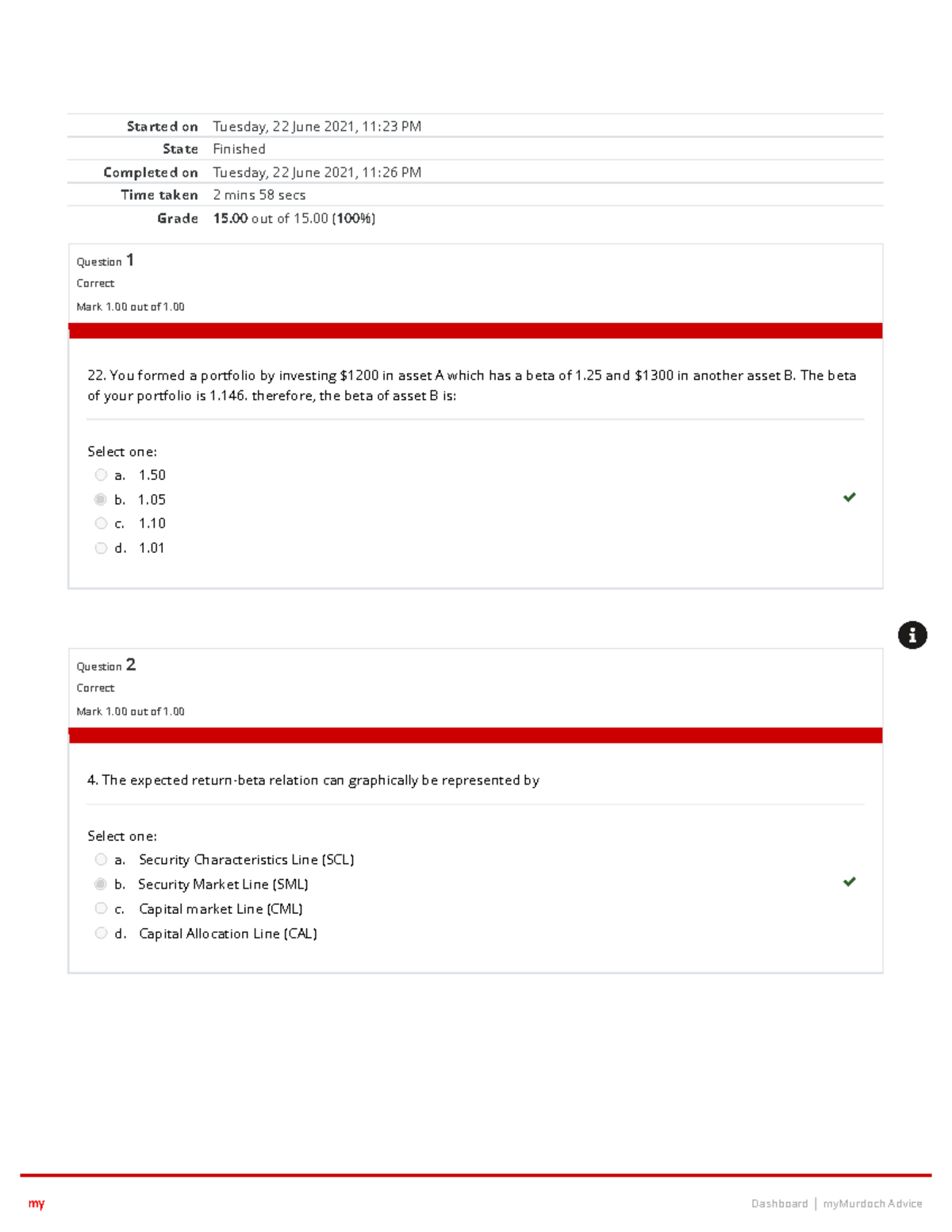 Quiz 8 (Chapter 9) Attempt review 1 - Started on Tuesday, 22 June 2021 ...