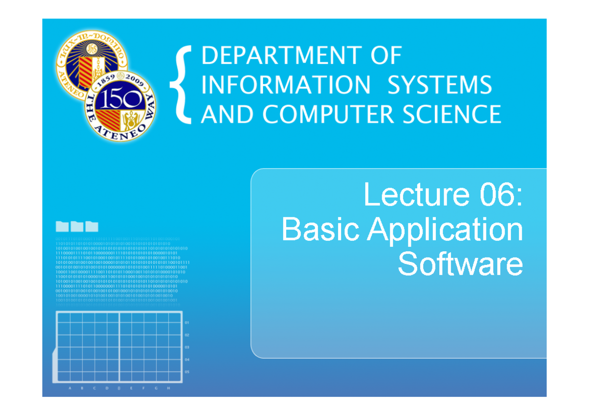06-Basic SW slides for class - Lecture 06: Basic Application Software ...