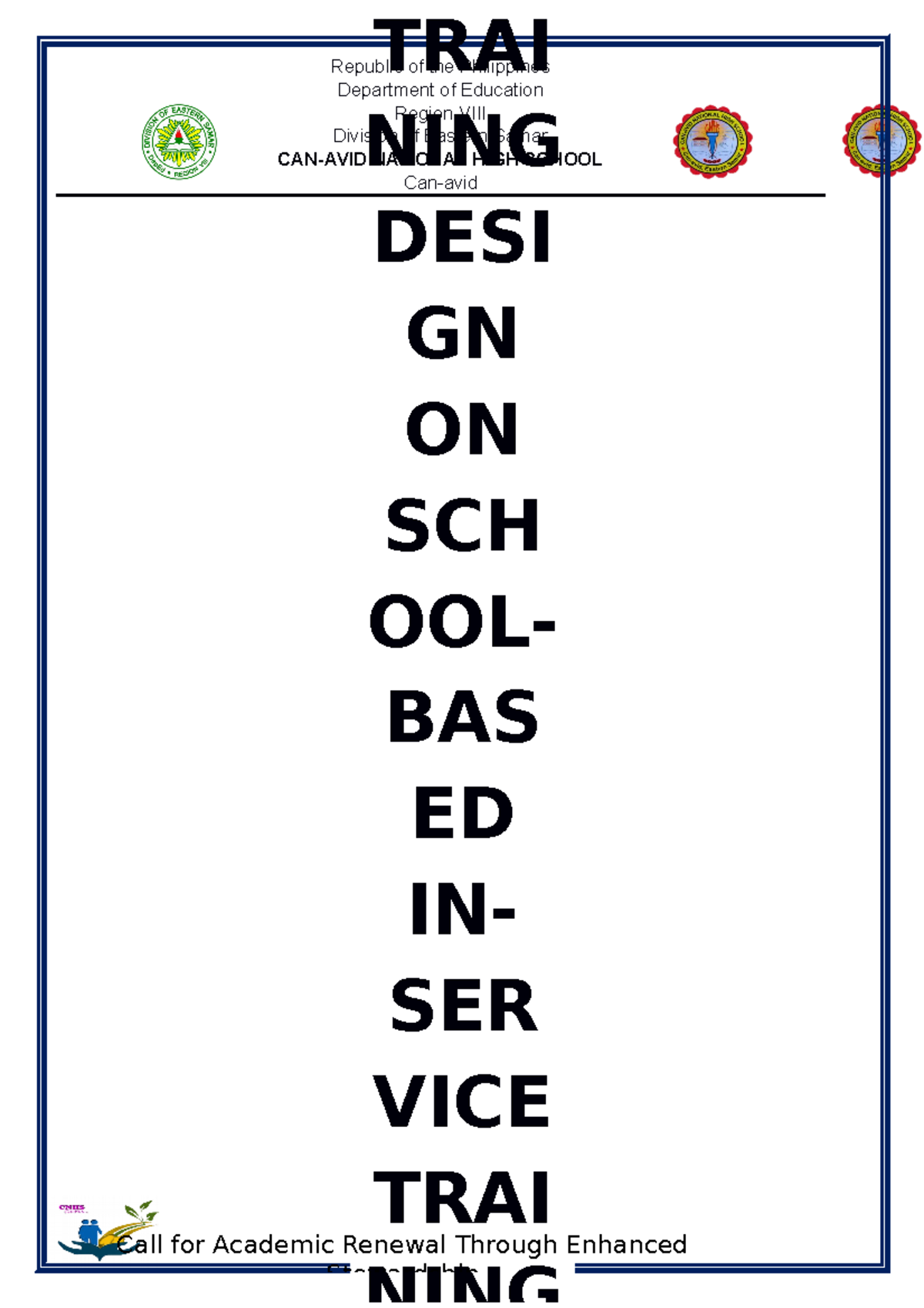 Training-Design- Inset Campus Journ - Republic of the Philippines ...