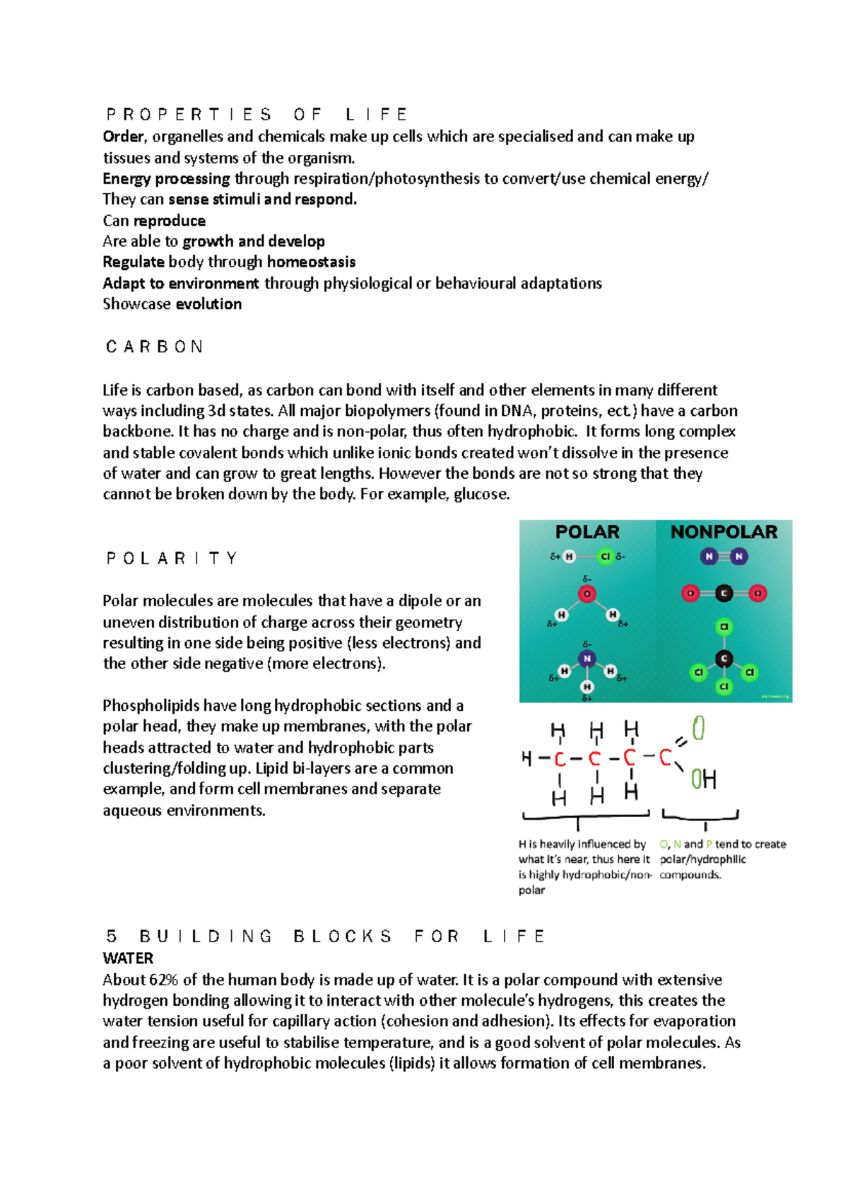 Module 1- information transfer - PROPERTIES OF LIFE Order, organelles ...