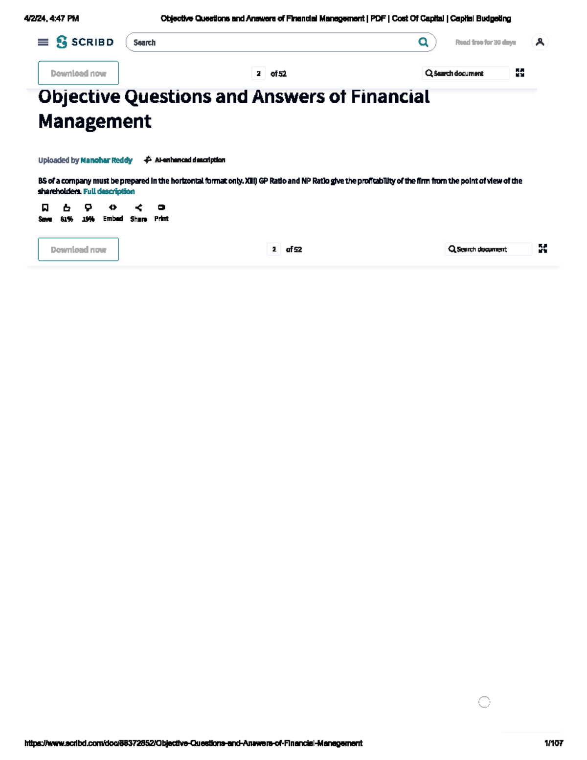 FM Question - Accounting & Finance - Studocu