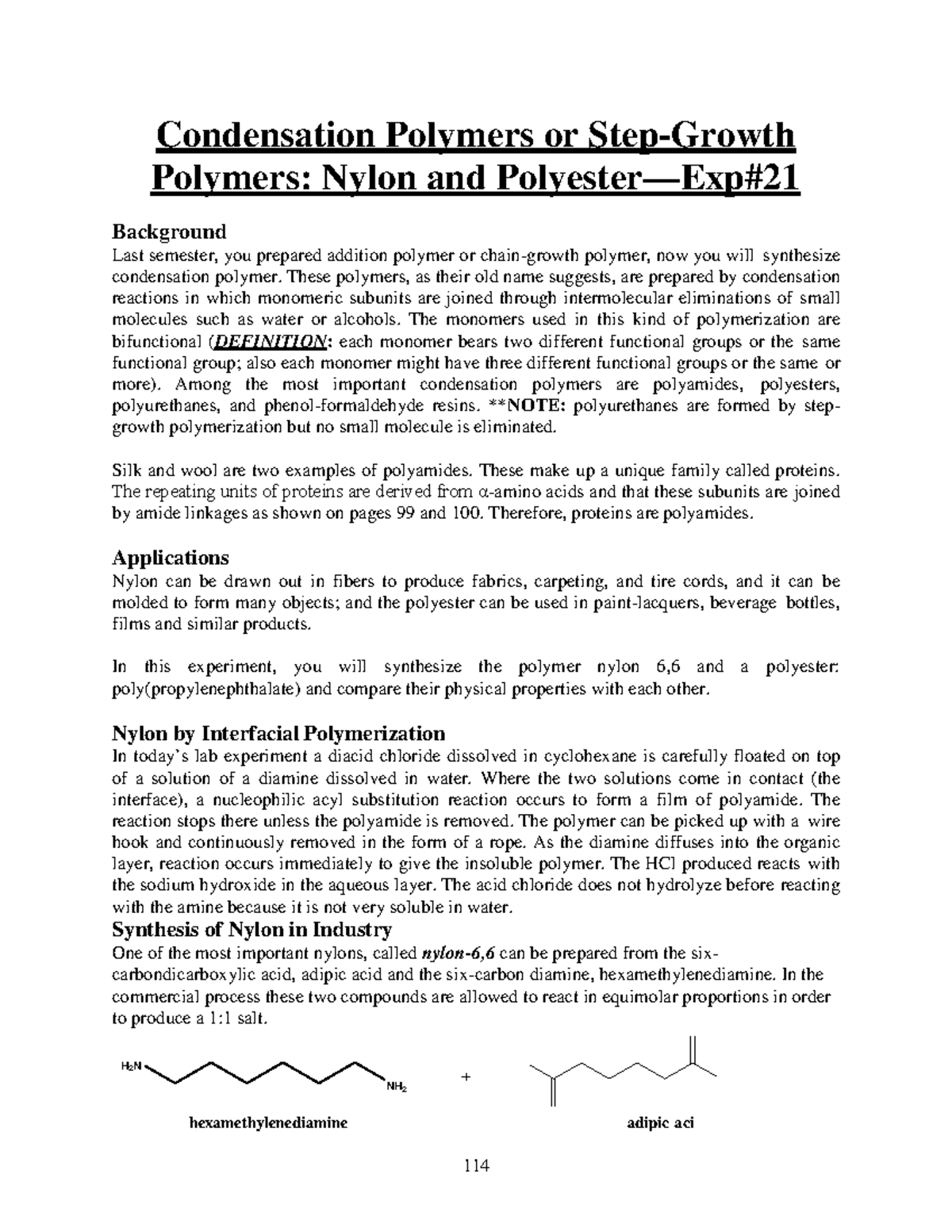 25Condensation Polymers - These polymers, as their old name suggests ...