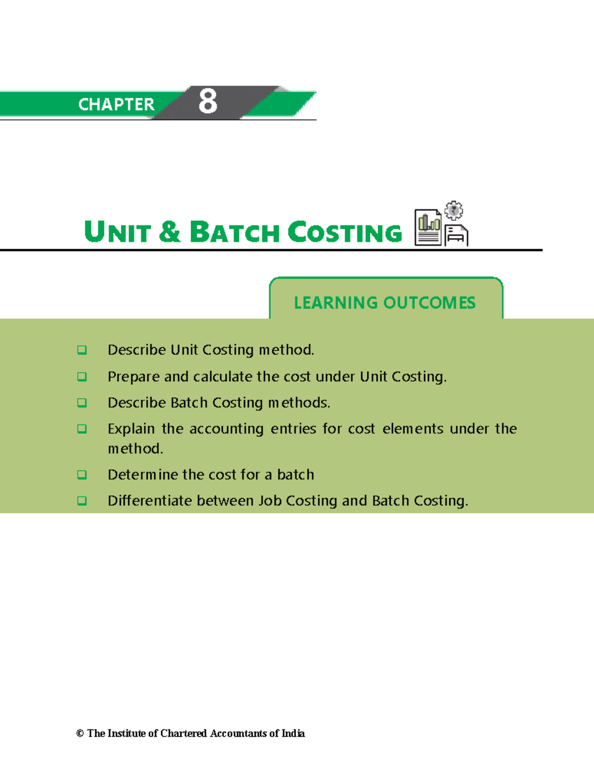 Unit and Batch costing - LEARNING OUTCOMES UNIT & BATCH COSTING ...
