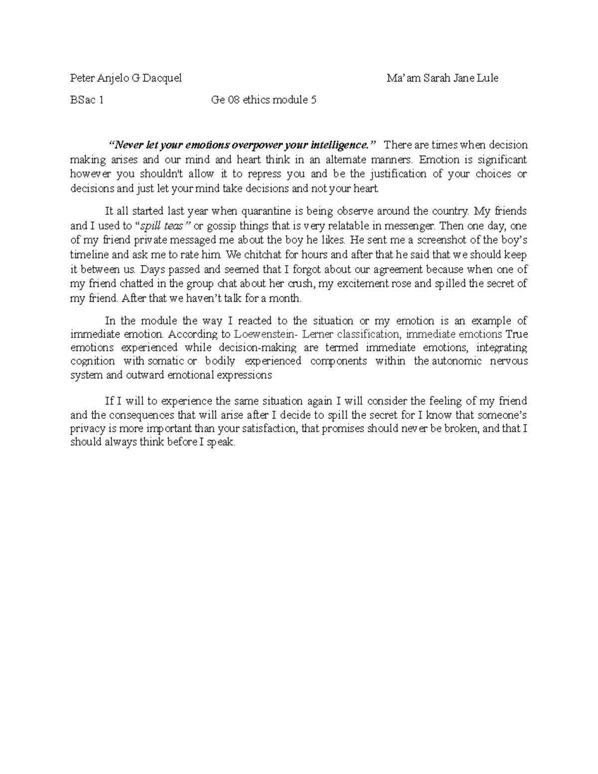 Modul 5 peter anjelo dacquel midterm exam - Peter Anjelo G Dacquel Ma ...