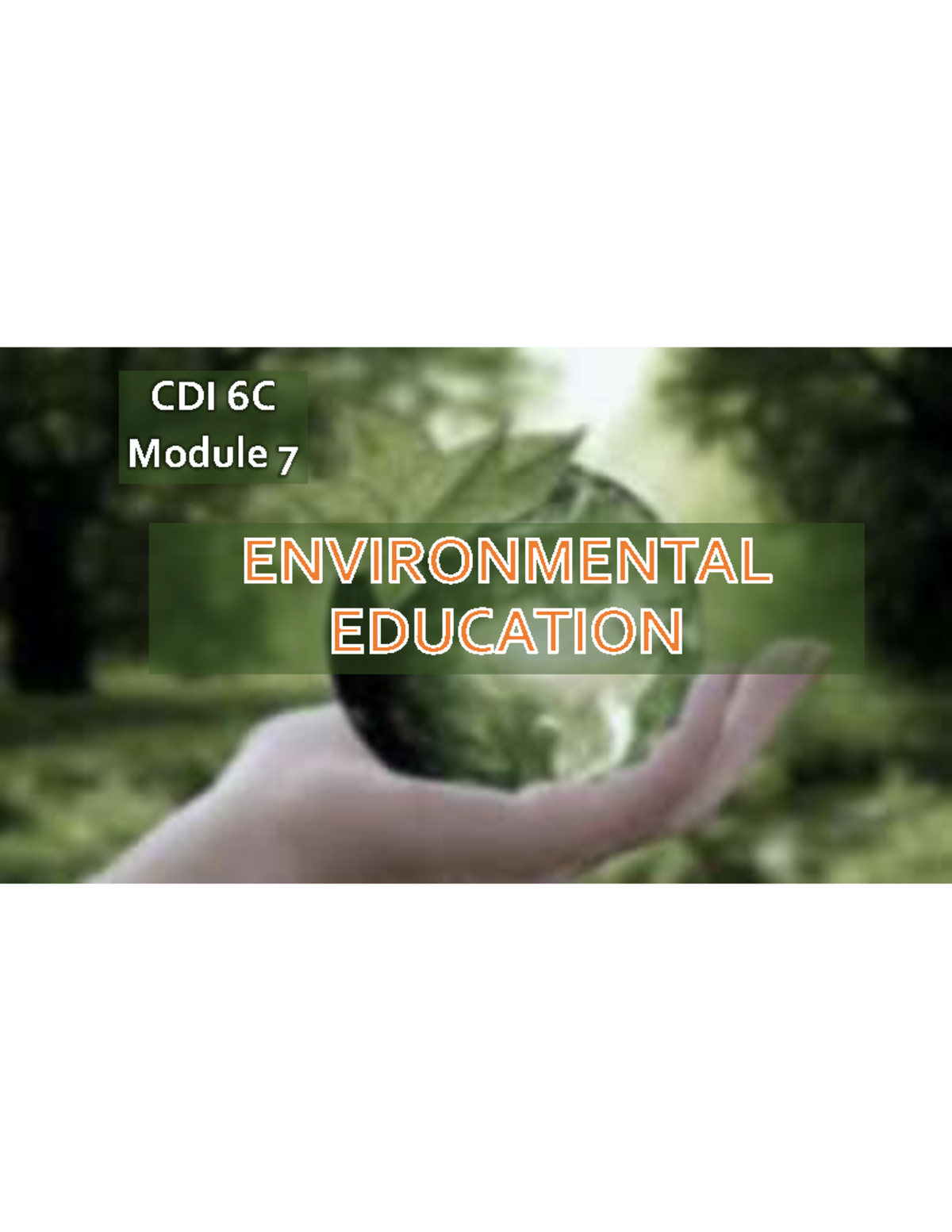 Power Point Presentation - CDI 6C Module 7 for Module 7 Review the ...