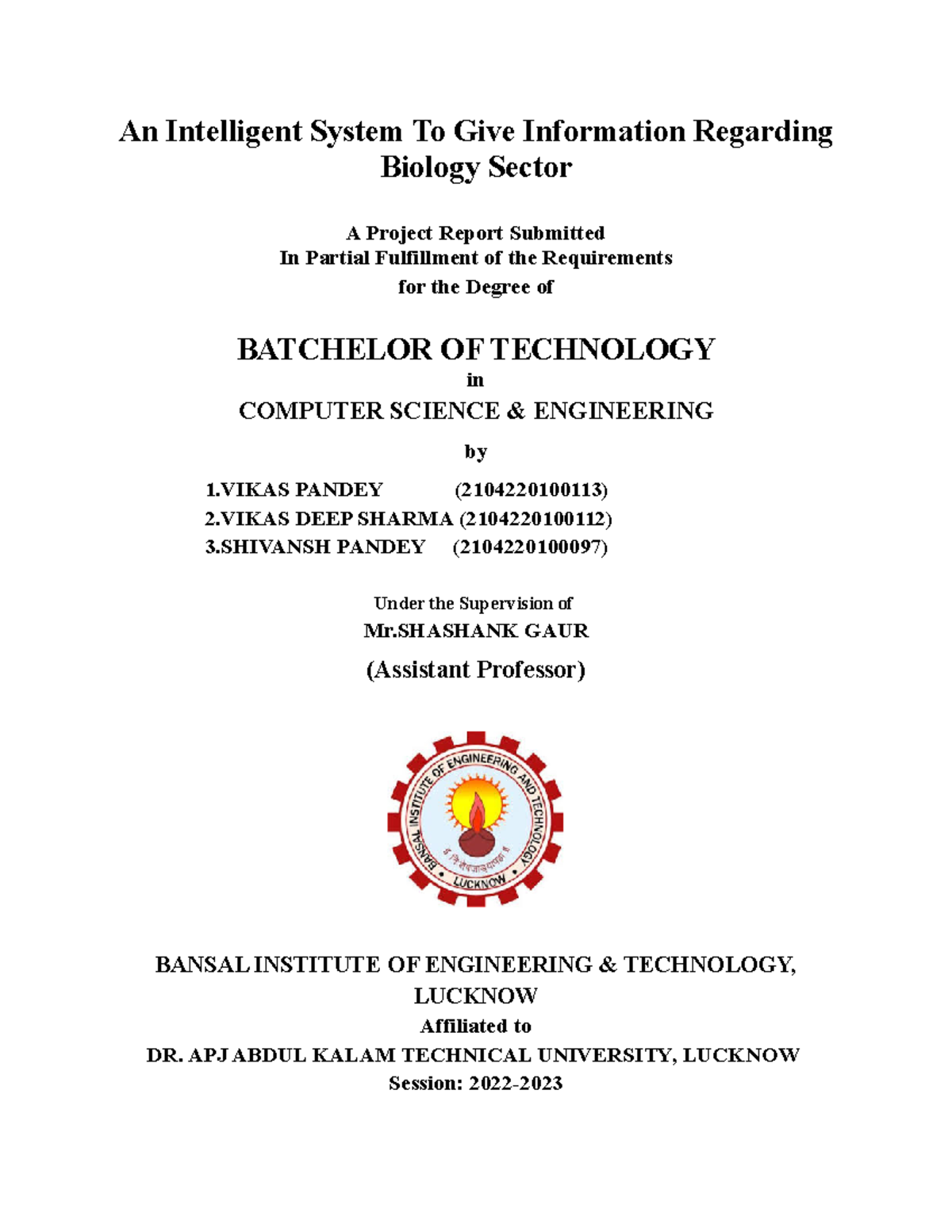 Project Report NEW - An Intelligent System To Give Information ...