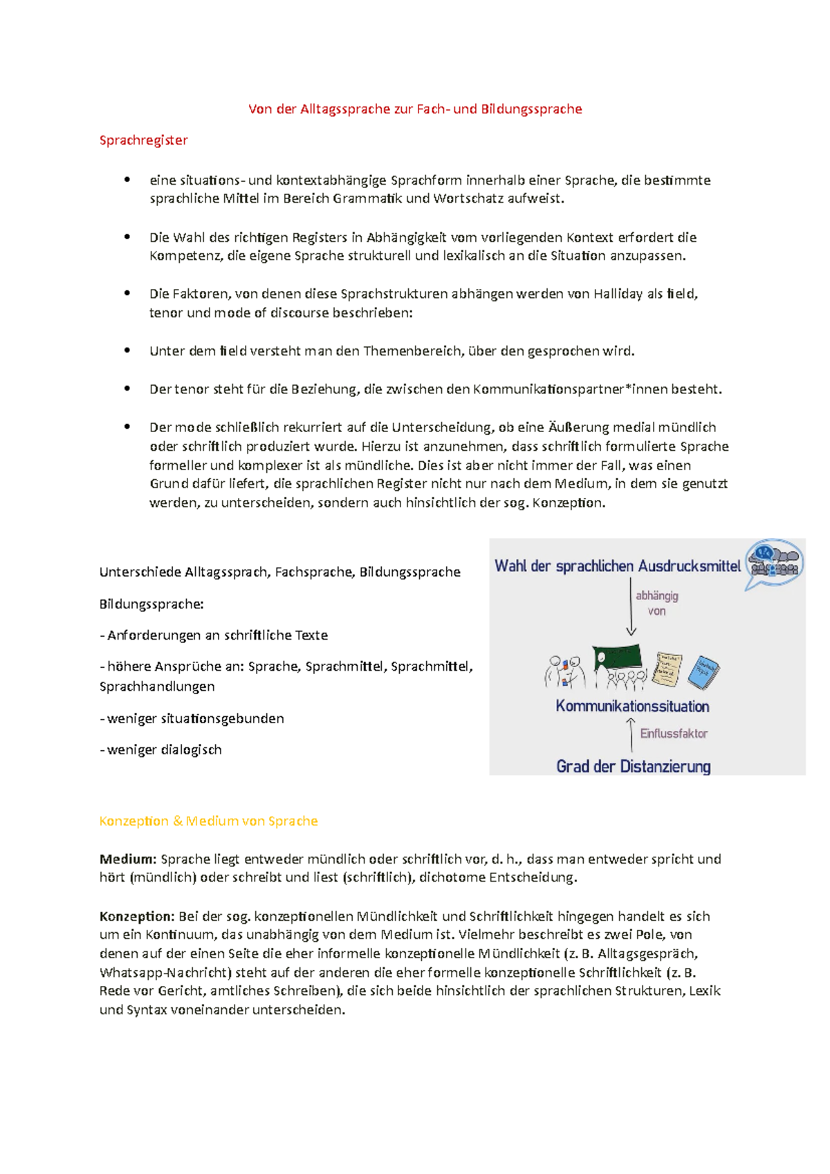 SE5 Von der Alltagssprache zur Fach - Von der Alltagssprache zur Fach ...