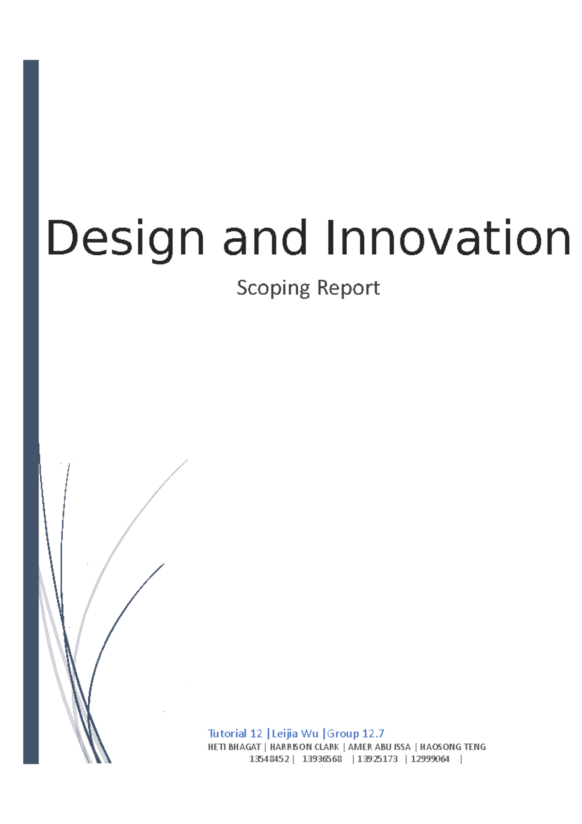 Discovery Report and Design brief with all analysis tables - Design and ...