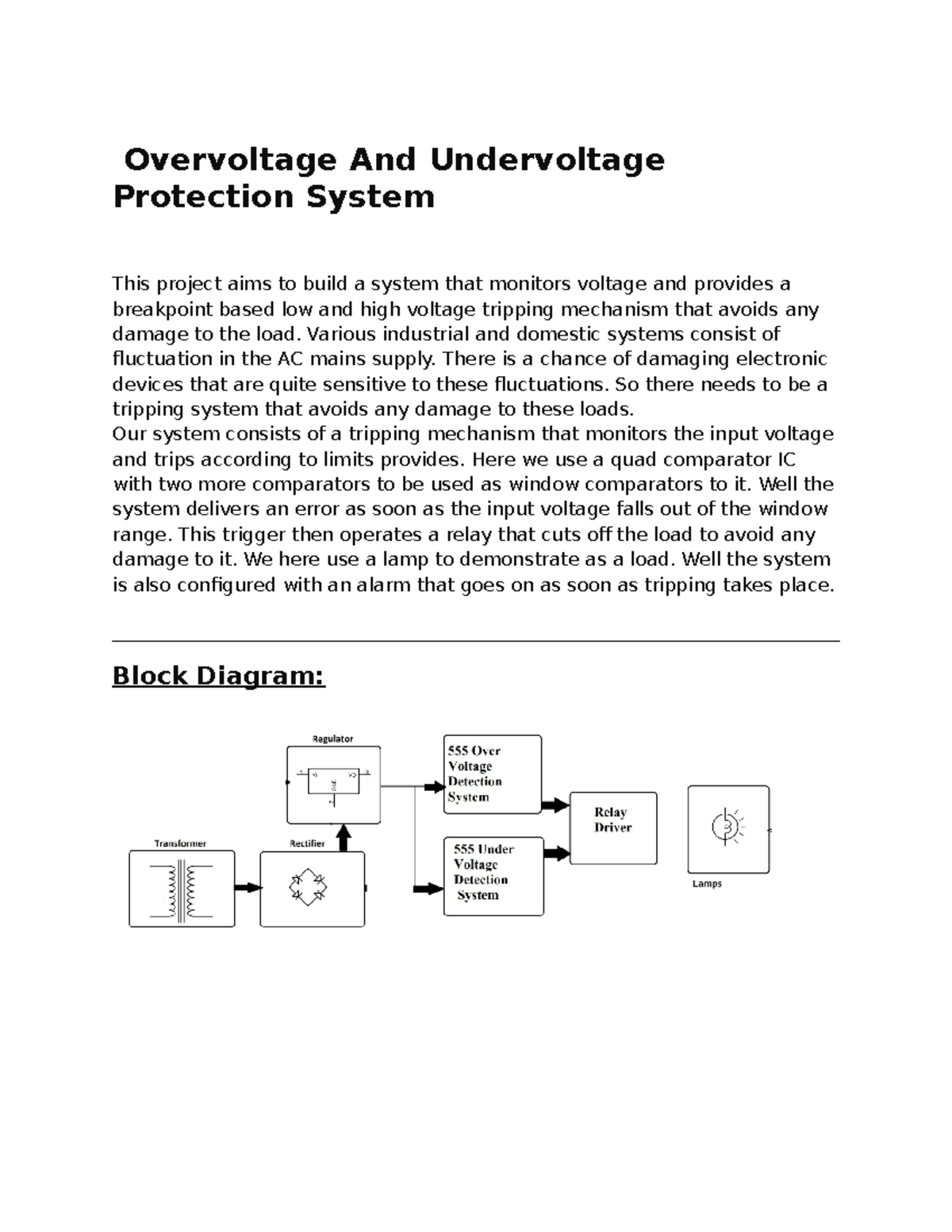 E4 - trade project - Overvoltage And Undervoltage Protection System ...