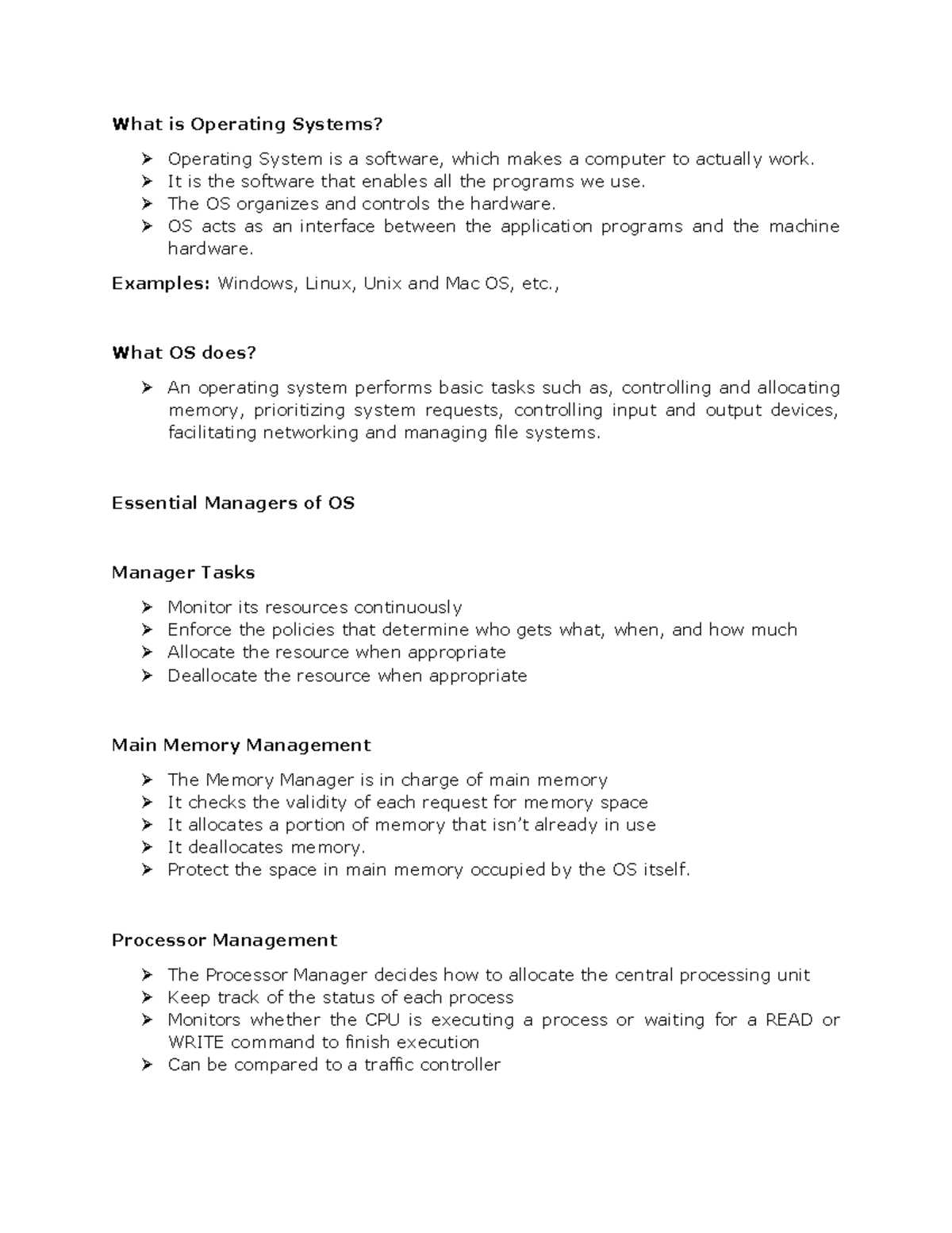 Operating Systems - It is the software that enables all the programs we ...