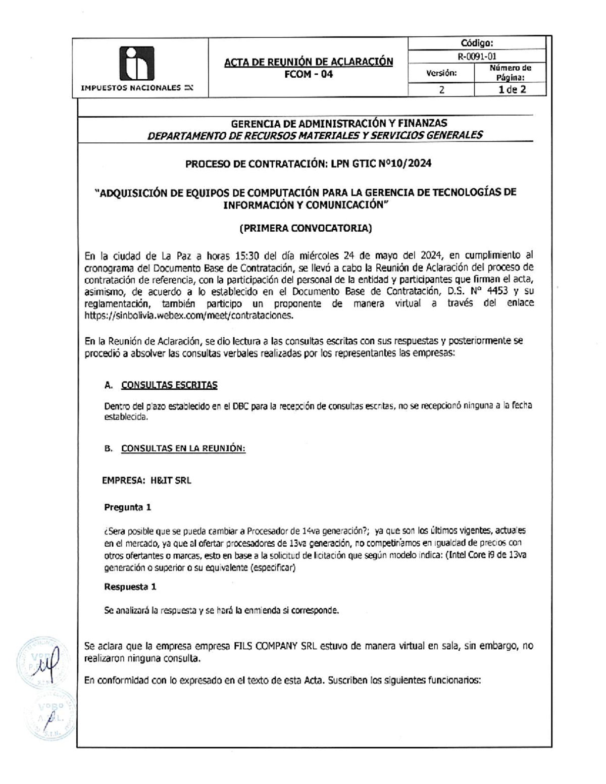 ACTA DE Reunión - Hshsjs - Contabilidad - Studocu