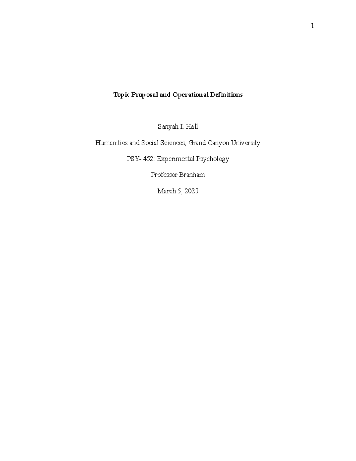 Topic Proposal - This is the start of the final project - Topic ...