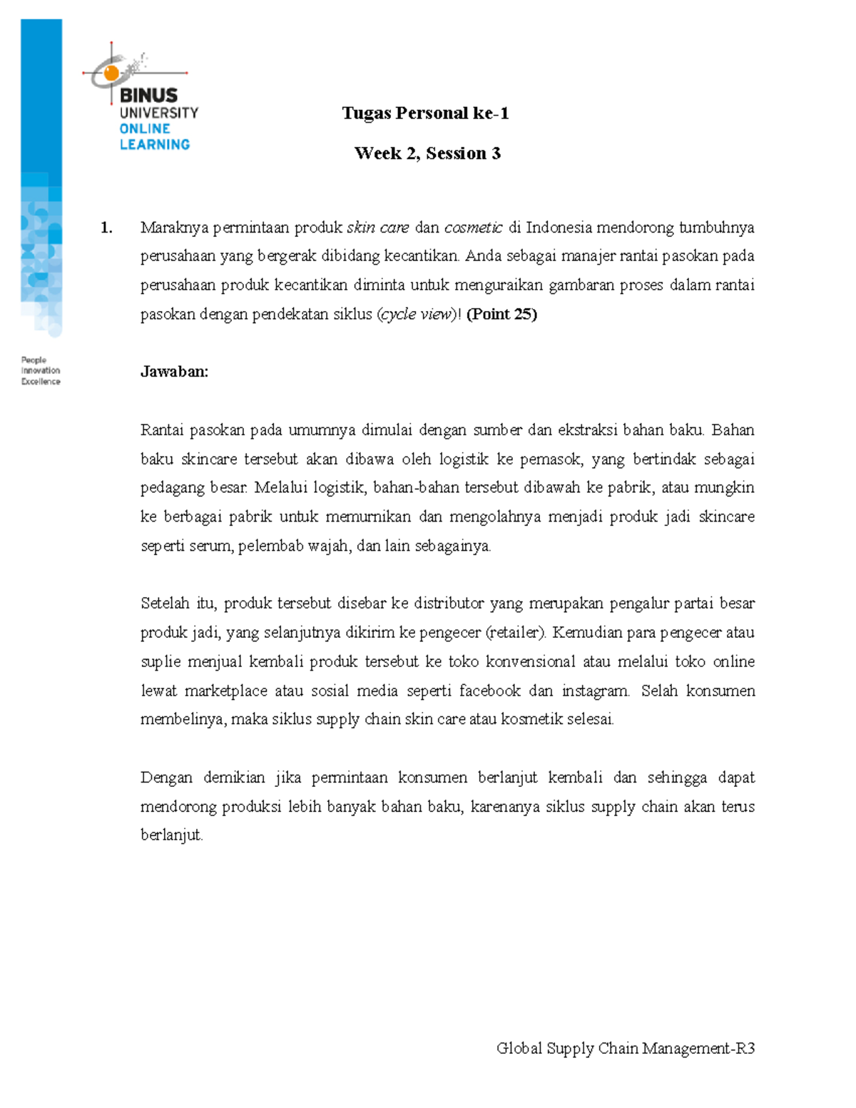 Global Supply Chain Management TK 1 - Tugas Personal ke- Week 2 ...