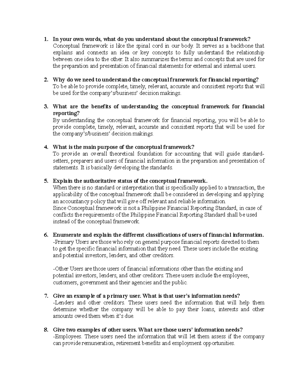 ACC103 - Brief summary of the definition of the terms in CFAS - In your ...