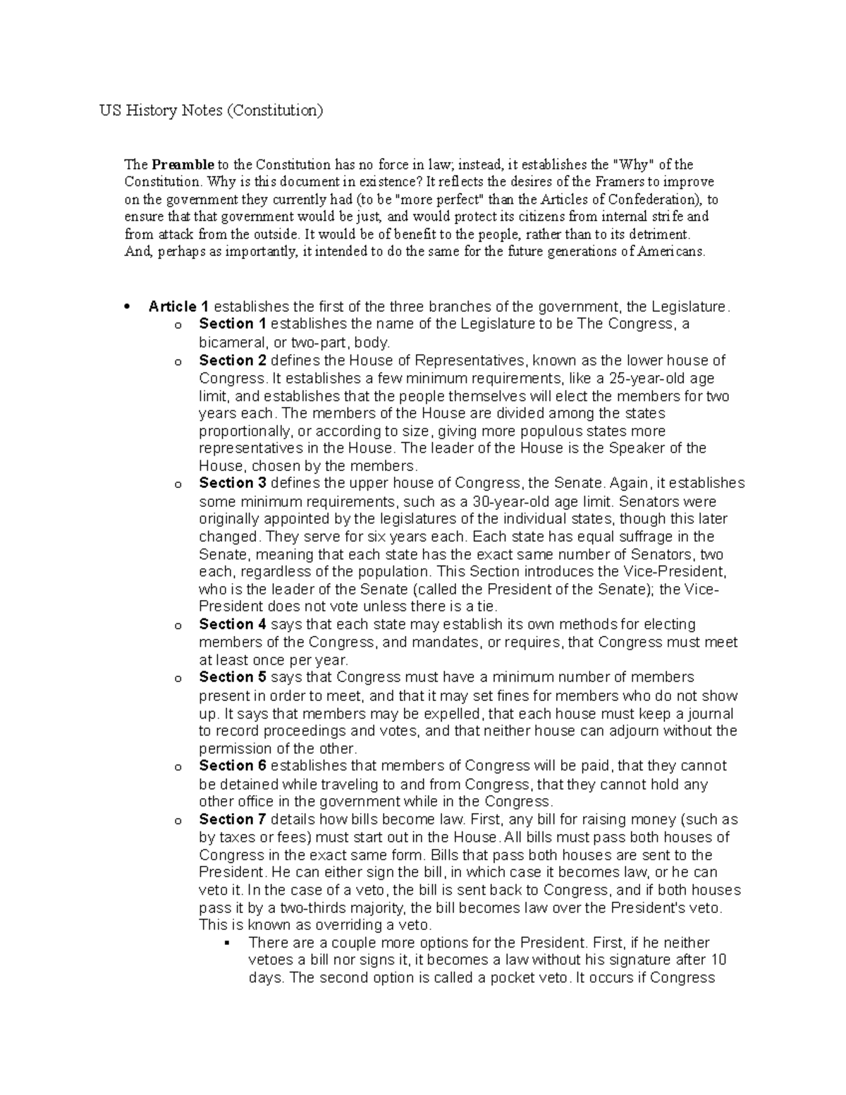 US History Note1 - Why is this document in existence? It reflects the ...