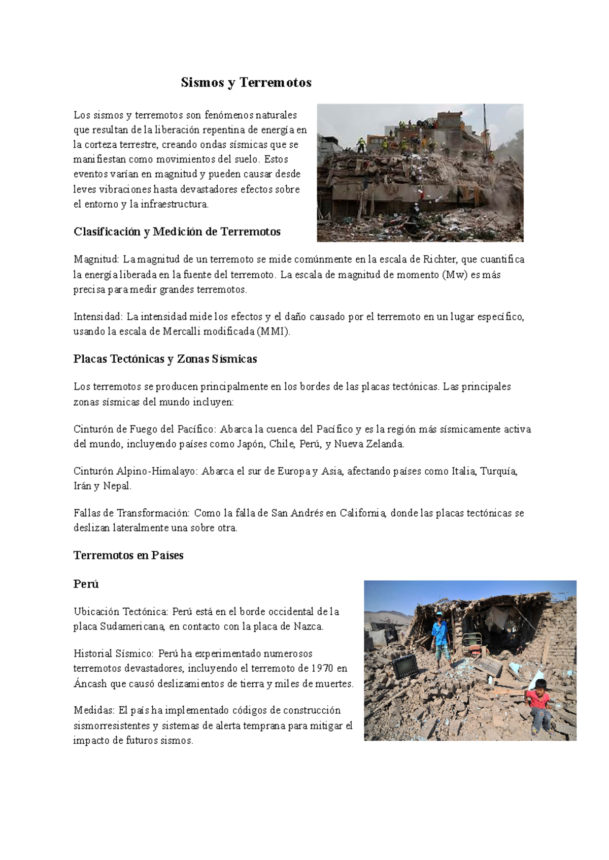 Sismos y Terremotos - Estos eventos varían en magnitud y pueden causar ...