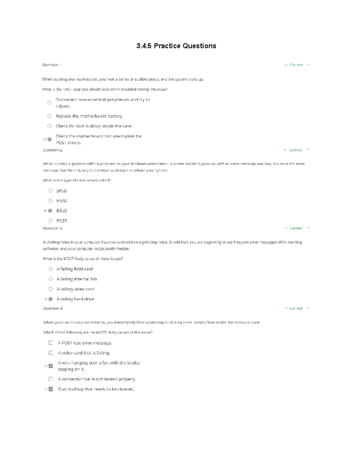 3.4.5 Practice Questions - 5-2 Quiz - IT-202 - 3.4 Practice Questions - Studocu