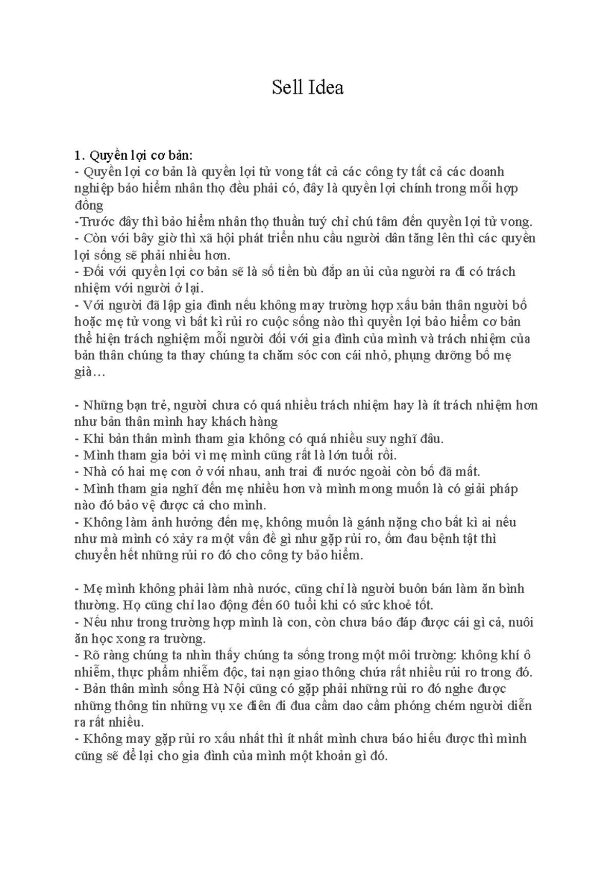 Sell-Idea - ocjndcknewc ưn cd - Sell Idea Quyền lợi cơ bản: Quyền lợi cơ bản là quyền lợi tử ...