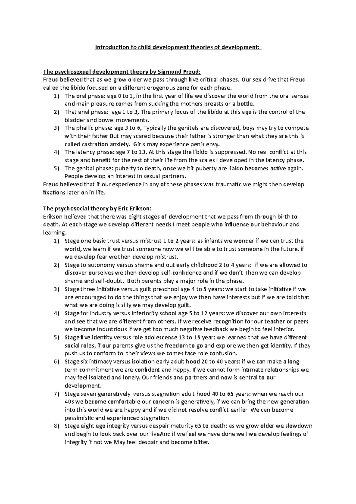 Intro to child development theories of development - Our sex drive that ...