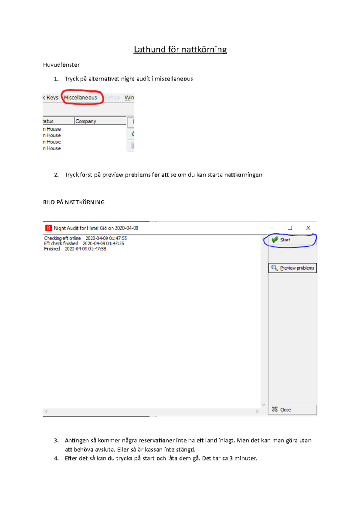 Lathund för nattkörning - Lathund för nattkörning Huvudfönster Tryck på ...