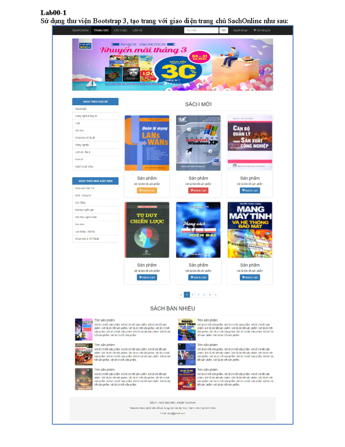Lab00 1 - Bài thực hành số 0 - Phần 2 - Lab00- Sÿ dÿng th± vißn Bootstrap 3, t¿o trang vßi giao ...