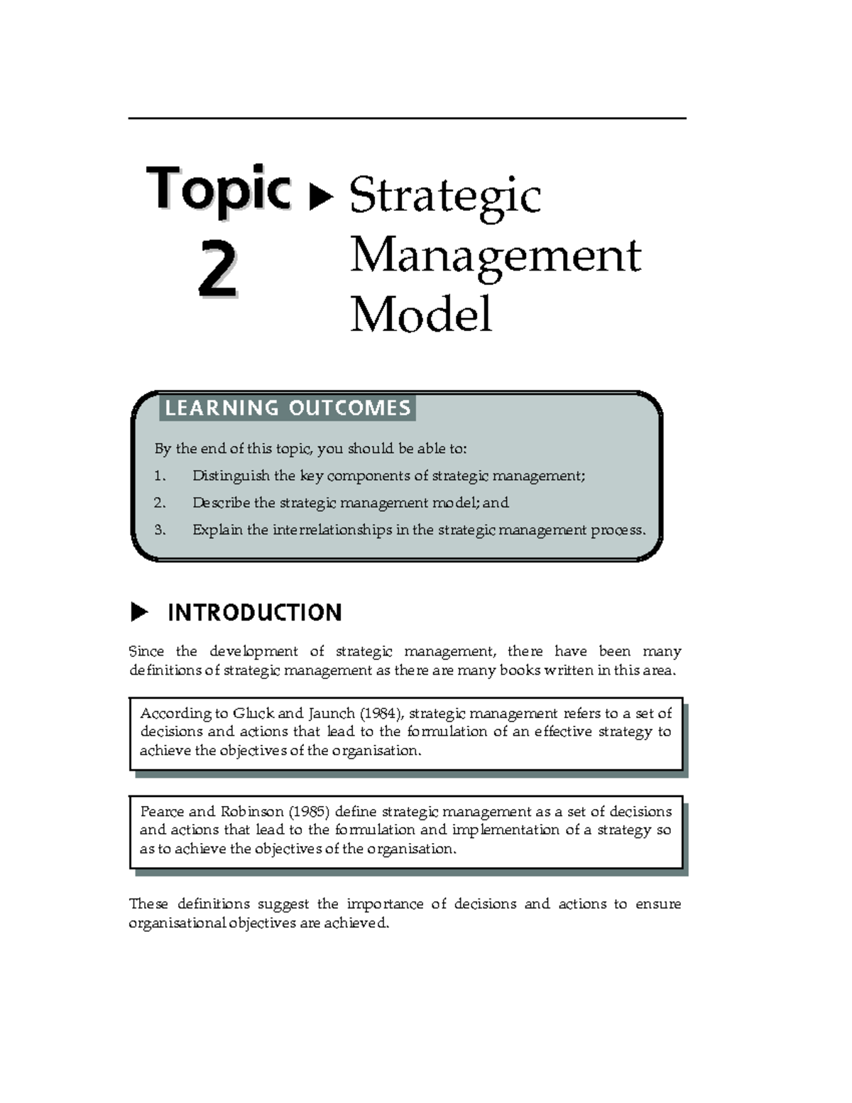 Summary notes on Strategic Management - Business 3A - X INTRODUCTION ...