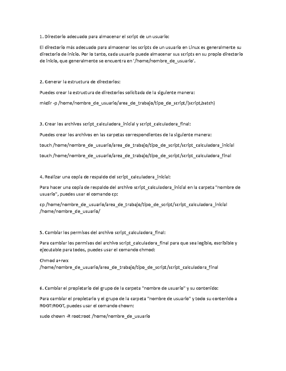 Evaluacion 2 - INACAP - Directorio adecuado para almacenar el script de ...