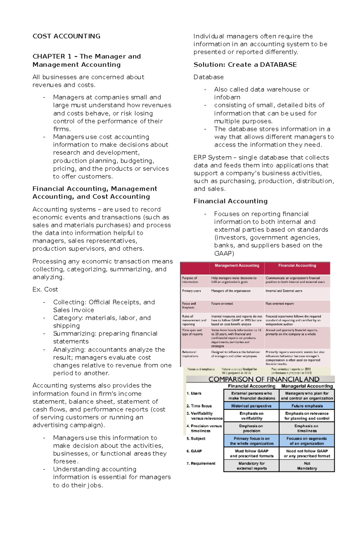 COST Accounting - COST ACCOUNTING CHAPTER 1 – The Manager and ...
