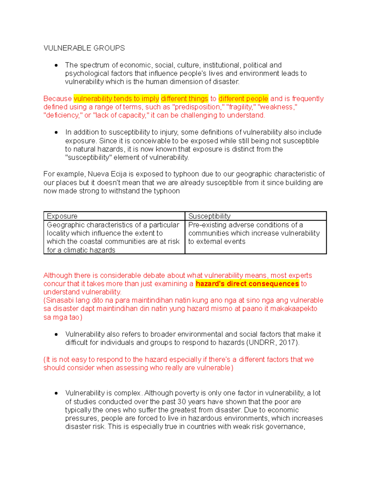 Vulnerable Groups - VULNERABLE GROUPS The spectrum of economic, social ...