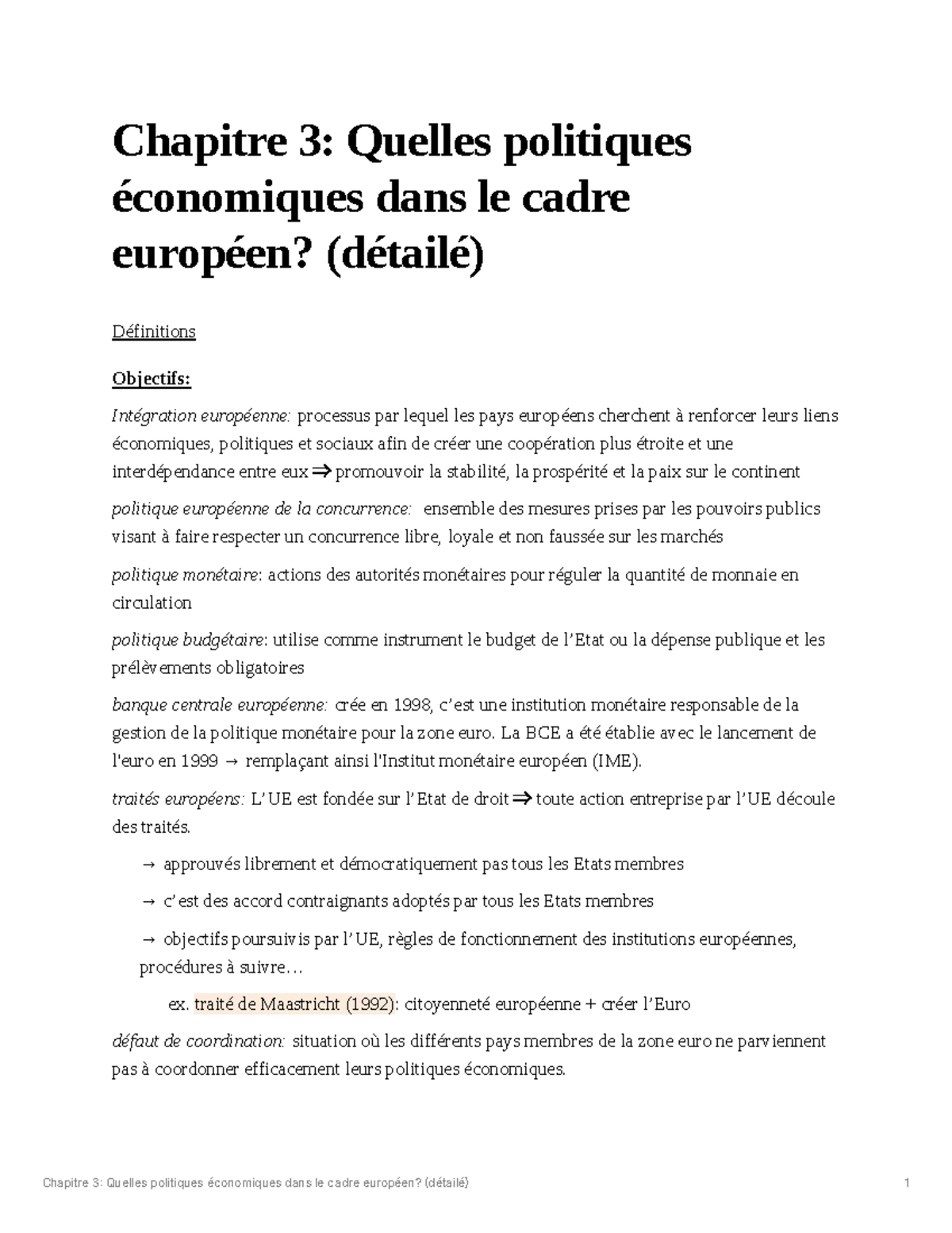 Chapitre 3 Quelles politiques économiques dans le cadre européen ...
