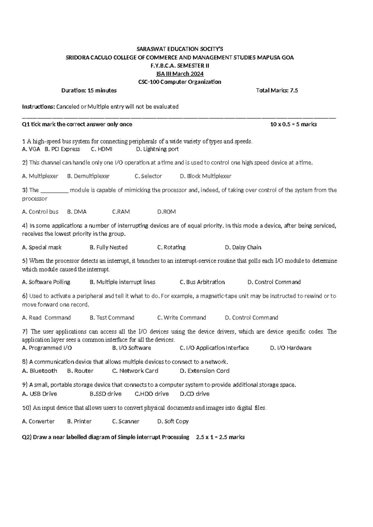 Final MCQ - cloud computing - SRIDORA CACULO COLLEGE OF COMMERCE AND ...