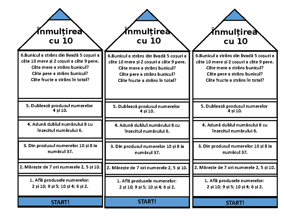 Inmultirea cu 10 - giglhgl - START! Află produsele numerelor: 2 și 10; 9 și 5; 10 și 4; 6 și 2 ...